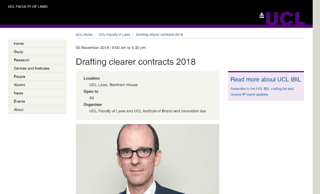 London "Drafting Clearer Contracts" Seminar on 5 November 2018 - Adams ...