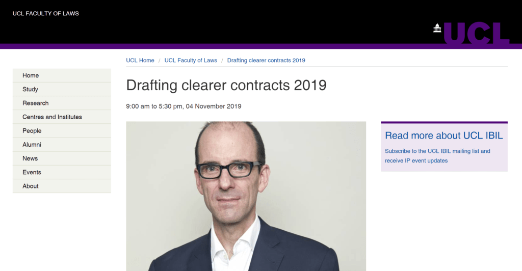 London "Drafting Clearer Contracts" Seminar on 4 November 2019 - Adams ...