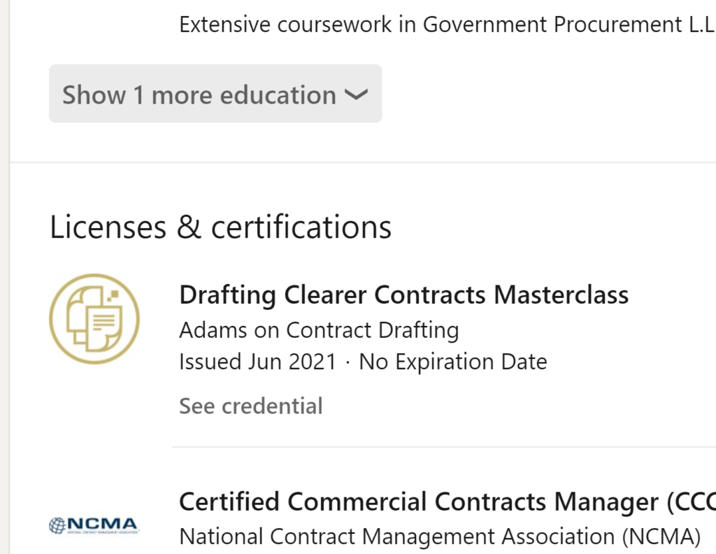 Using Your "Masterclass" Digital Credentials - Adams on Contract Drafting