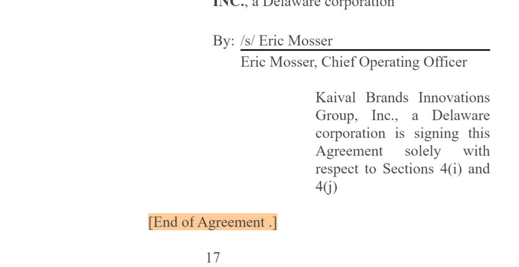 "End of Agreement"? - Adams on Contract Drafting