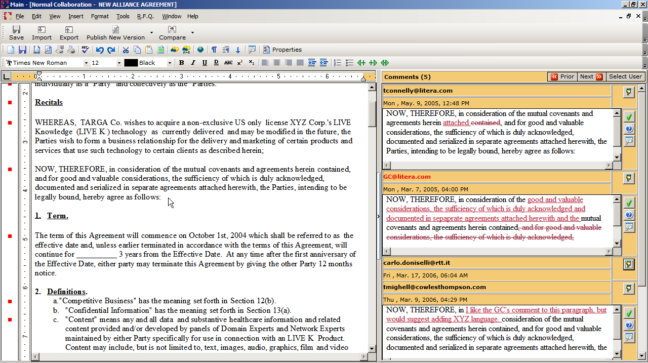 Litera IDS Screen Shot - Adams on Contract Drafting